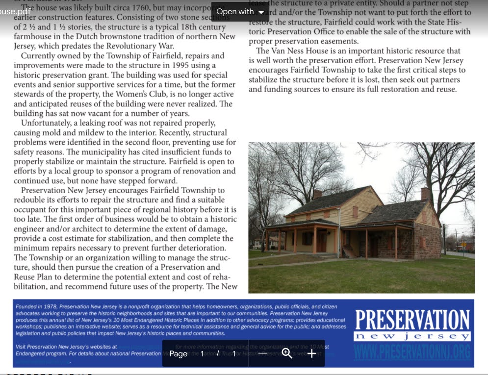 Resources and Historical Information – Friends of the Van Ness House